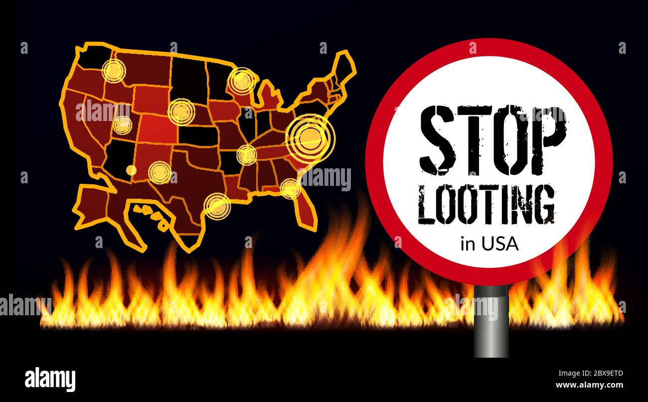 Black lives matter usa looting Stock Vector Images - Alamy