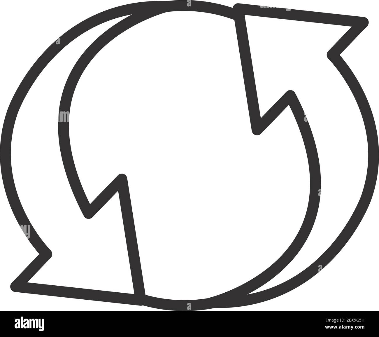 replay arrows icon over white background, line sytle, vector ...