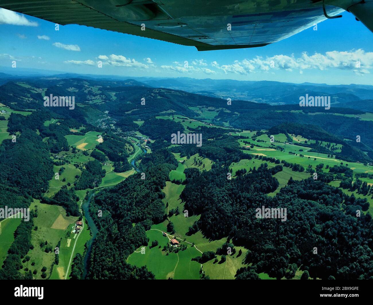 Switzerland panorama cross country flight Stock Photo - Alamy