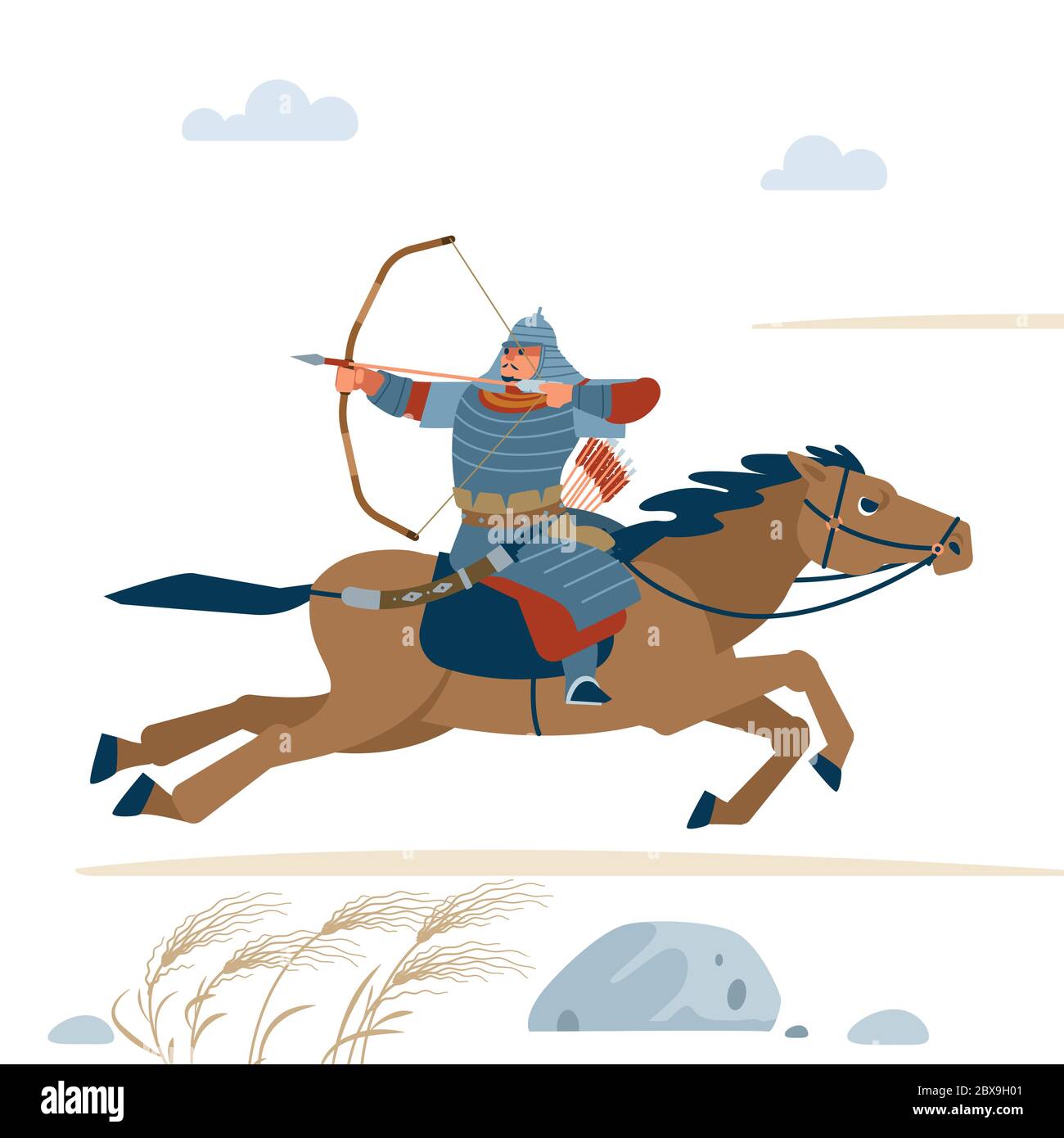 Central asian horse Stock Vector Images - Alamy