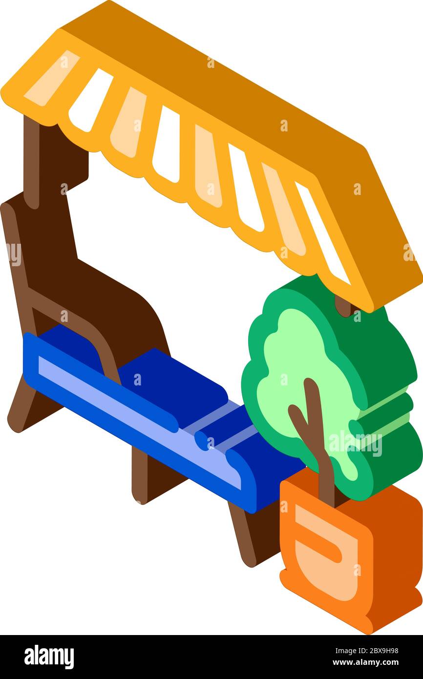 Terrace on the Street isometric icon vector illustration Stock Vector ...