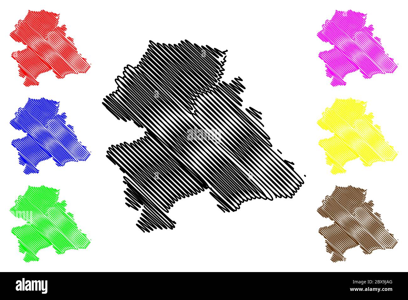 Odense City (Kingdom of Denmark) map vector illustration, scribble ...