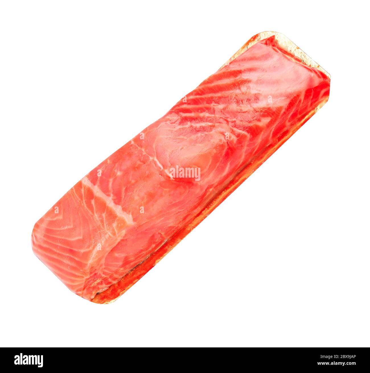 piece of red fish fillet isolated on white Stock Photo - Alamy