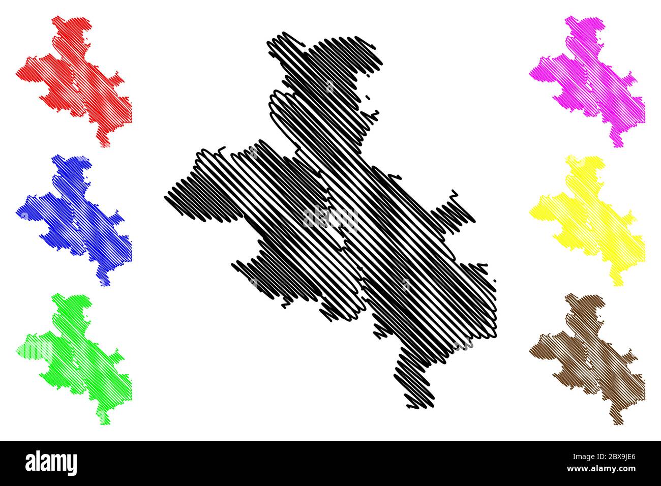 Opole City (Republic of Poland) map vector illustration, scribble ...