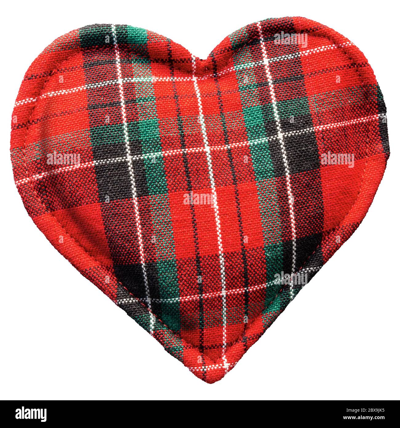 Closeup of a fabric heart shape isolated on white background Stock ...