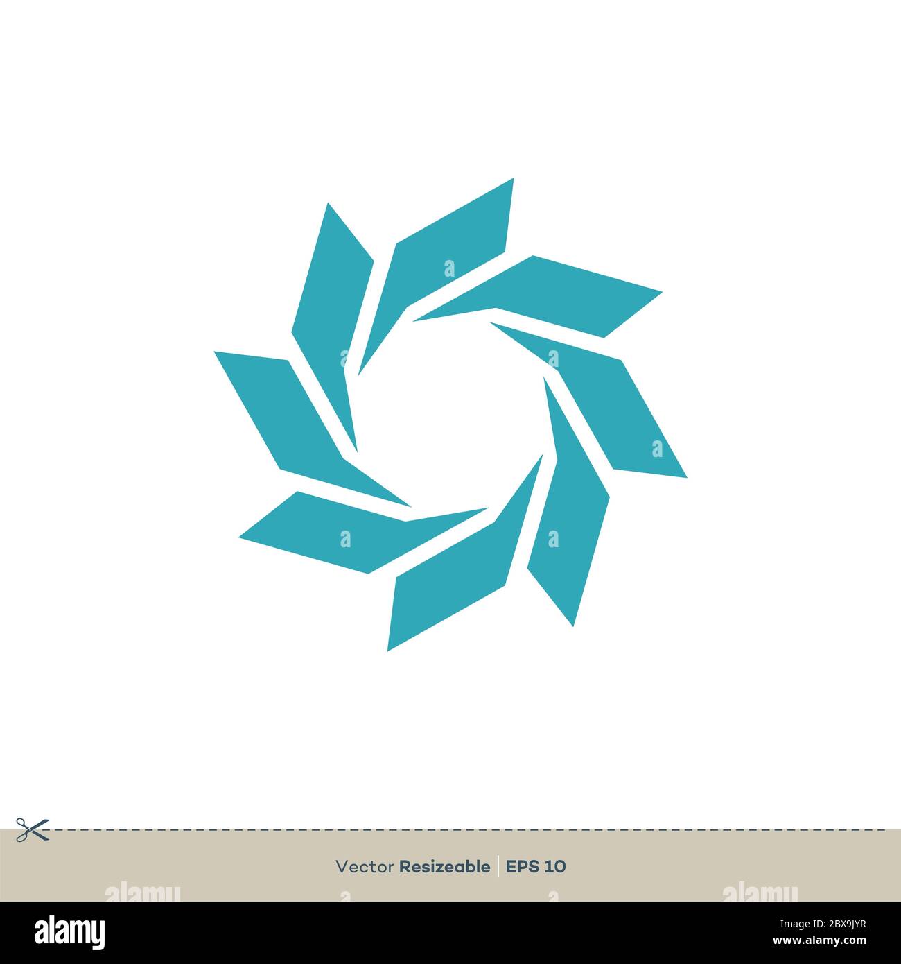 Teal Star Flower Vector Logo Template Illustration Design. Vector EPS ...