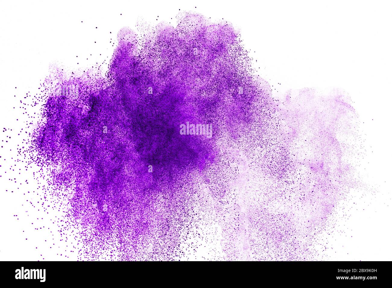 Purple powder explosion. Abstract closeup dust on backdrop. Colorful ...