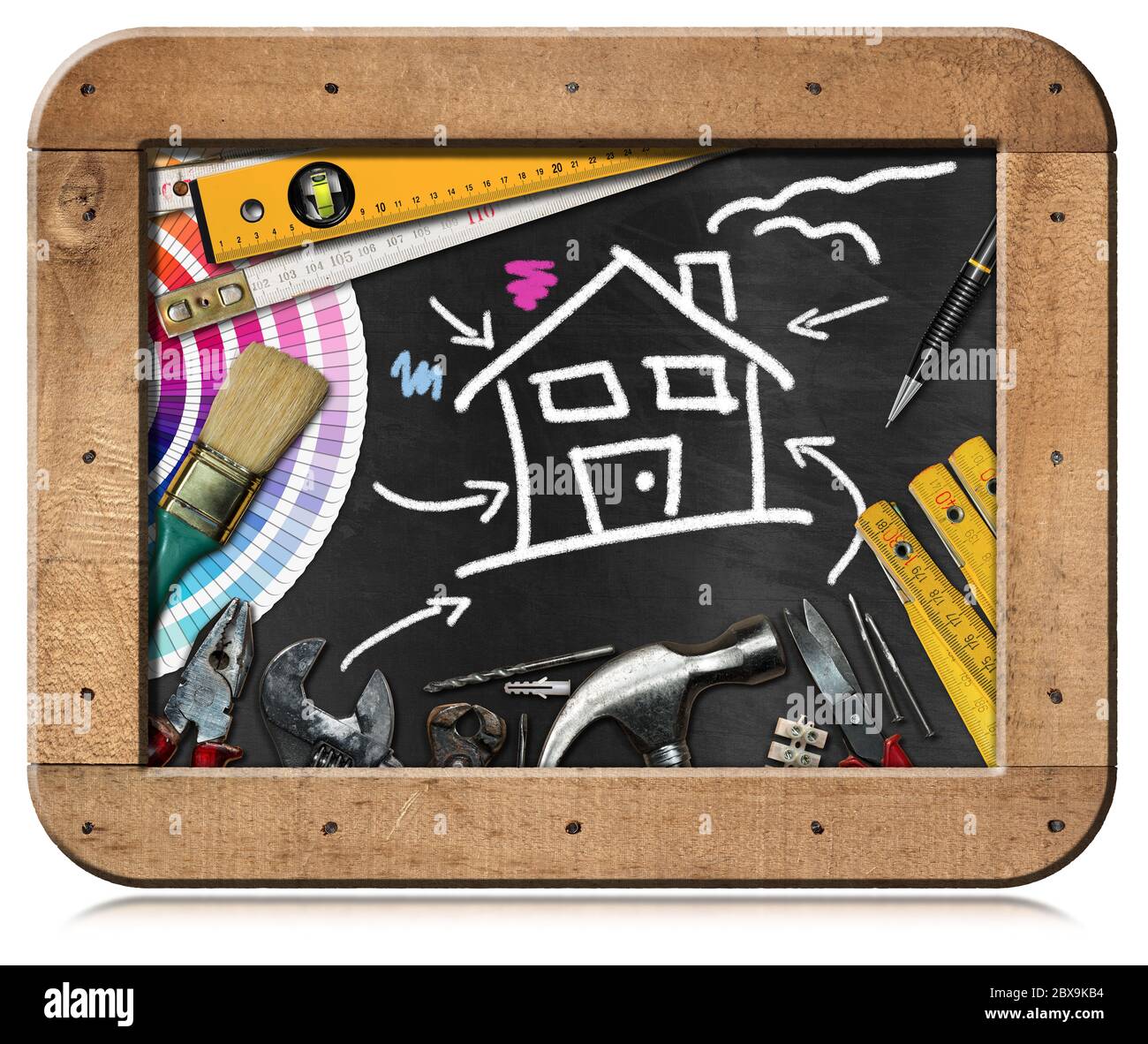 Home chalk drawing on Cut Out Stock Images & Pictures - Alamy