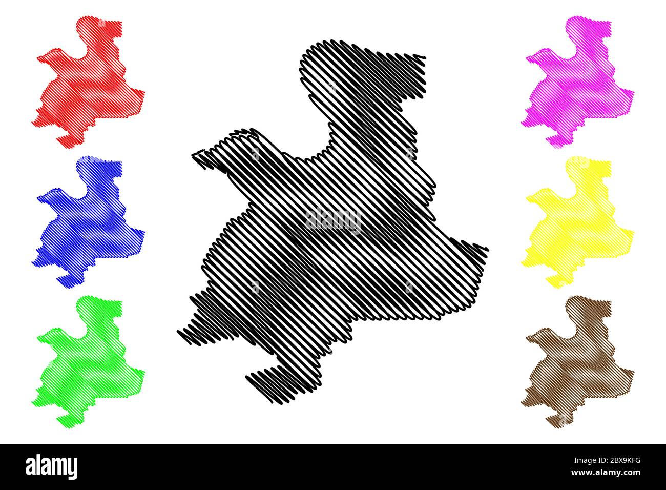 Offenbach am Main City (Federal Republic of Germany, Hesse) map vector ...