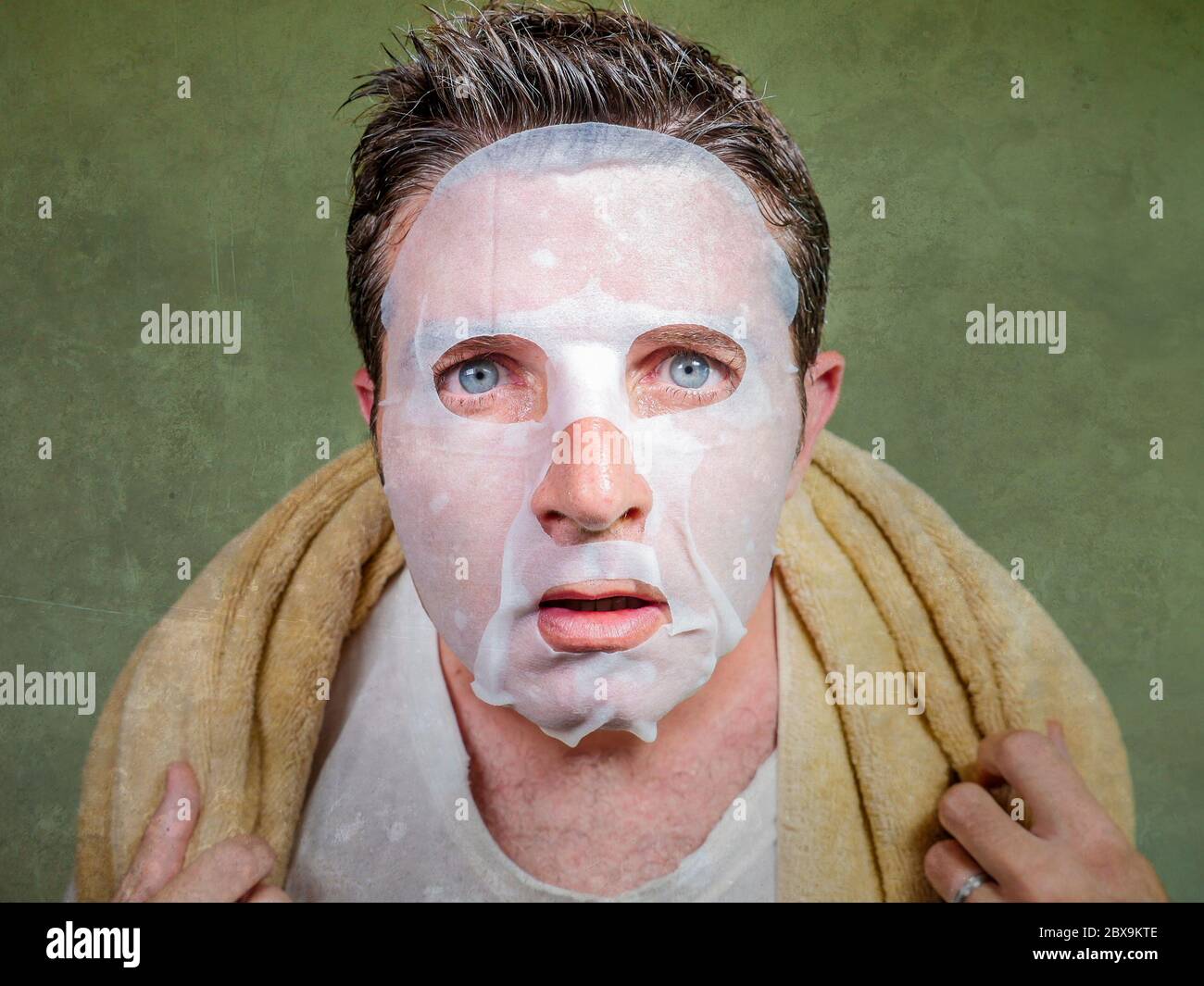 lifestyle isolated background portrait of young weird and funny man at ...