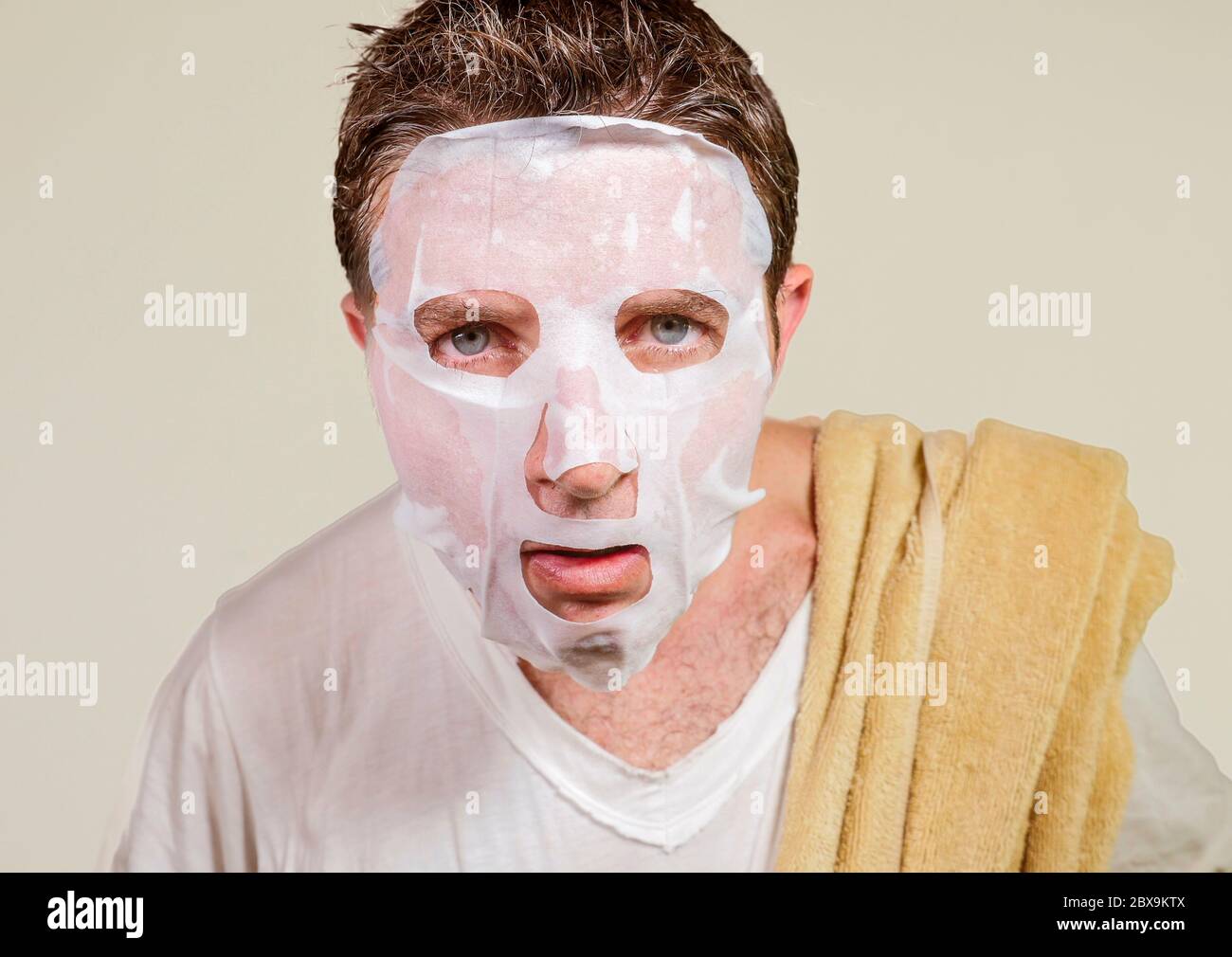 lifestyle isolated background portrait of young weird and funny man at ...