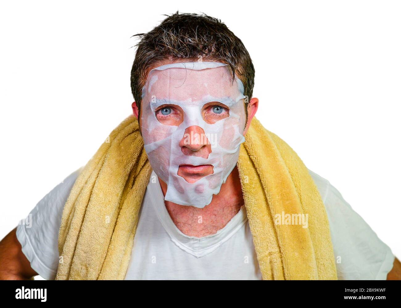 lifestyle isolated background portrait of young weird and funny man at ...