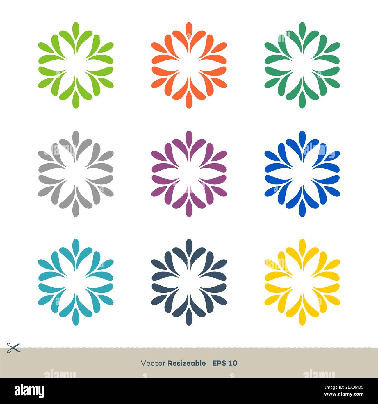 Flower Set Vector Logo Template Illustration Design. Vector EPS 10 ...