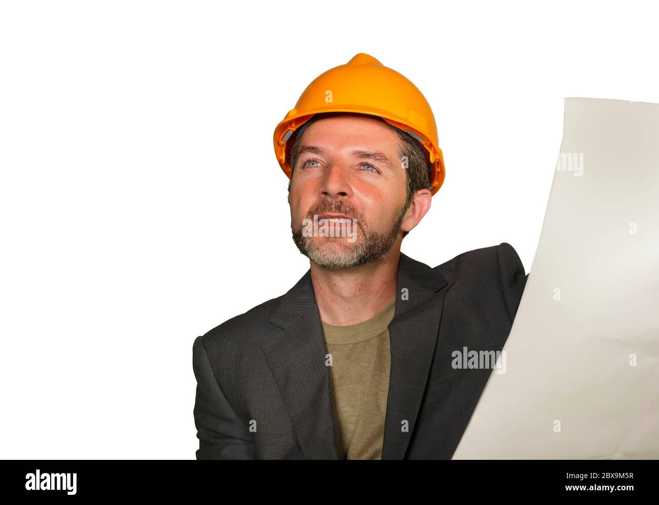 corporate portrait of young attractive and successful industrial ...