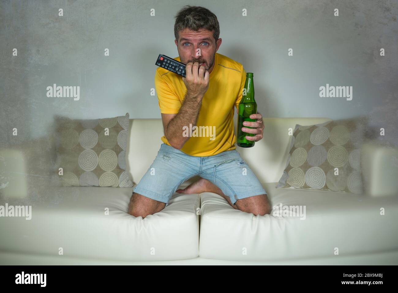 Biting nails watching football hi-res stock photography and images - Alamy