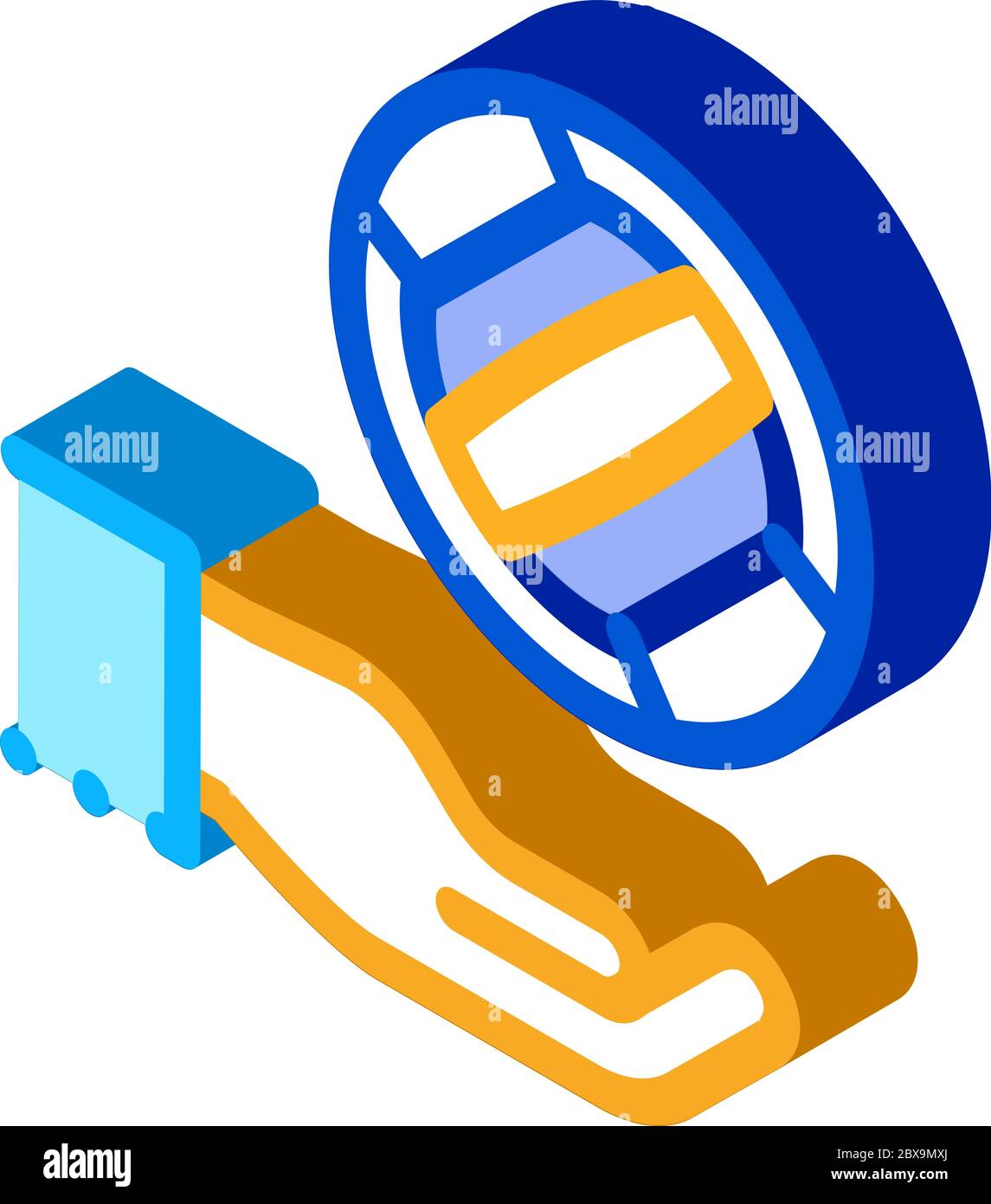 Ball Flies to Hand isometric icon vector illustration Stock Vector ...