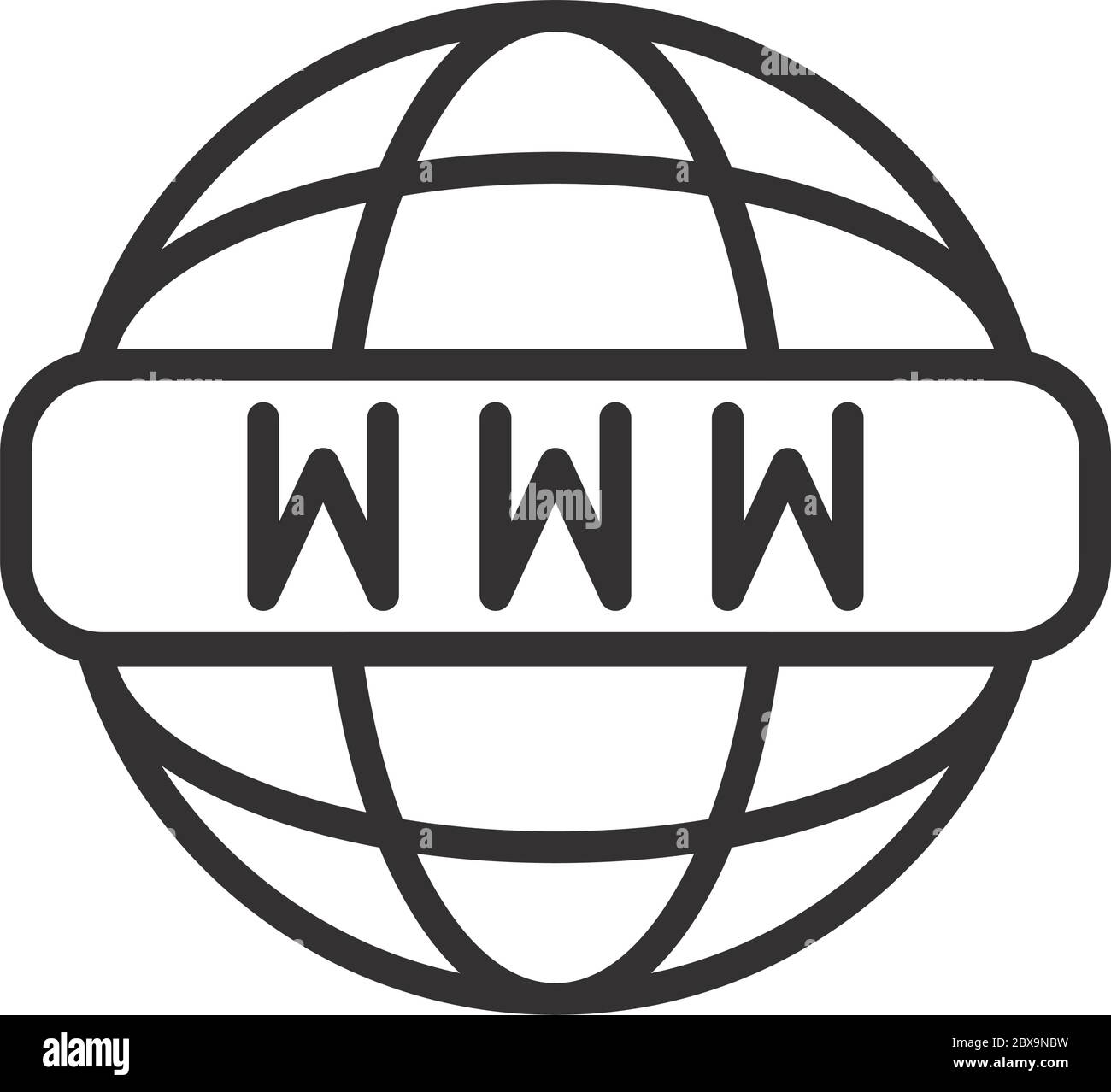 global internet symbol icon over white background, line style, vector ...