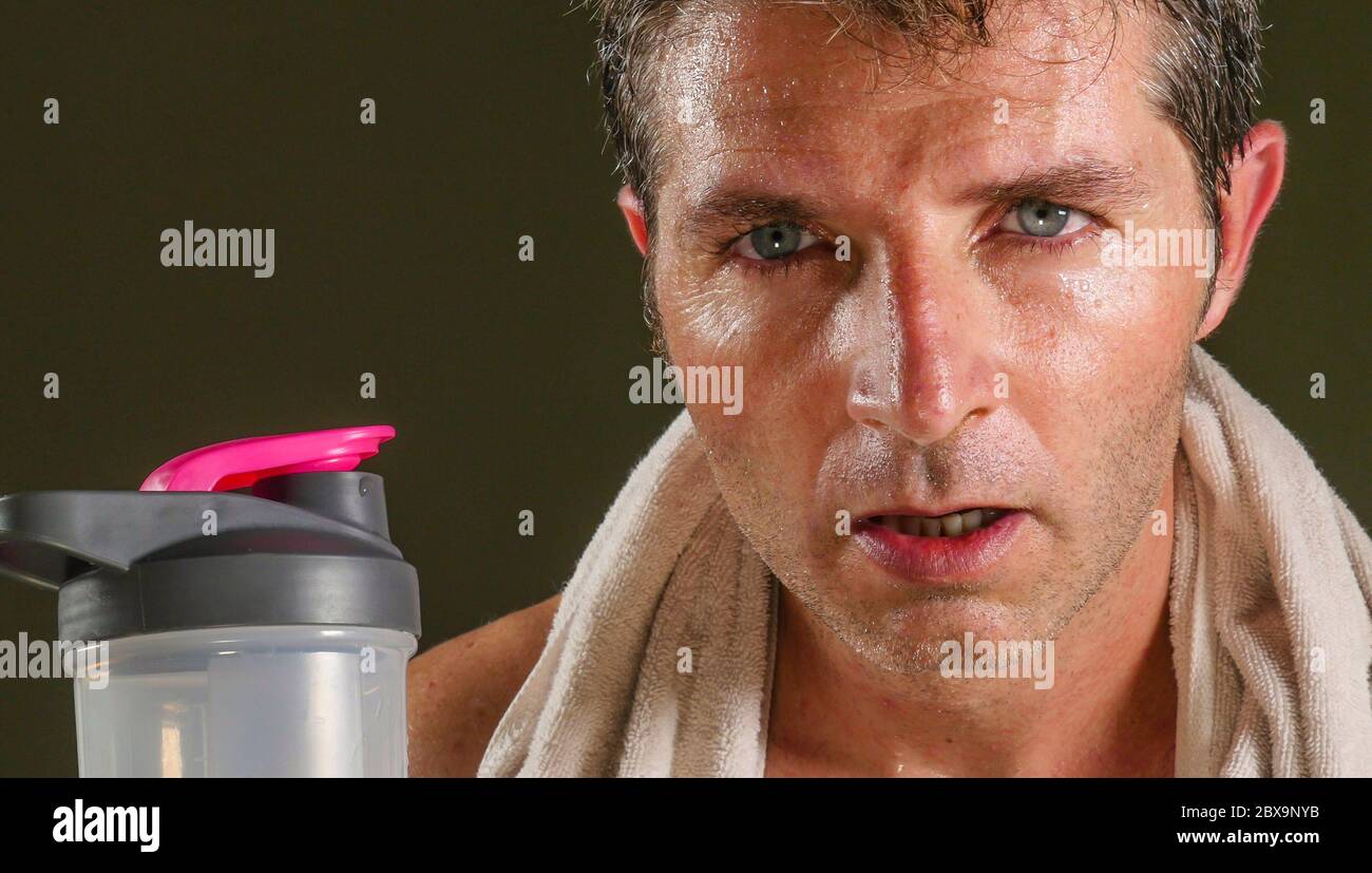 Sweaty man face closeup hi-res stock photography and images - Alamy