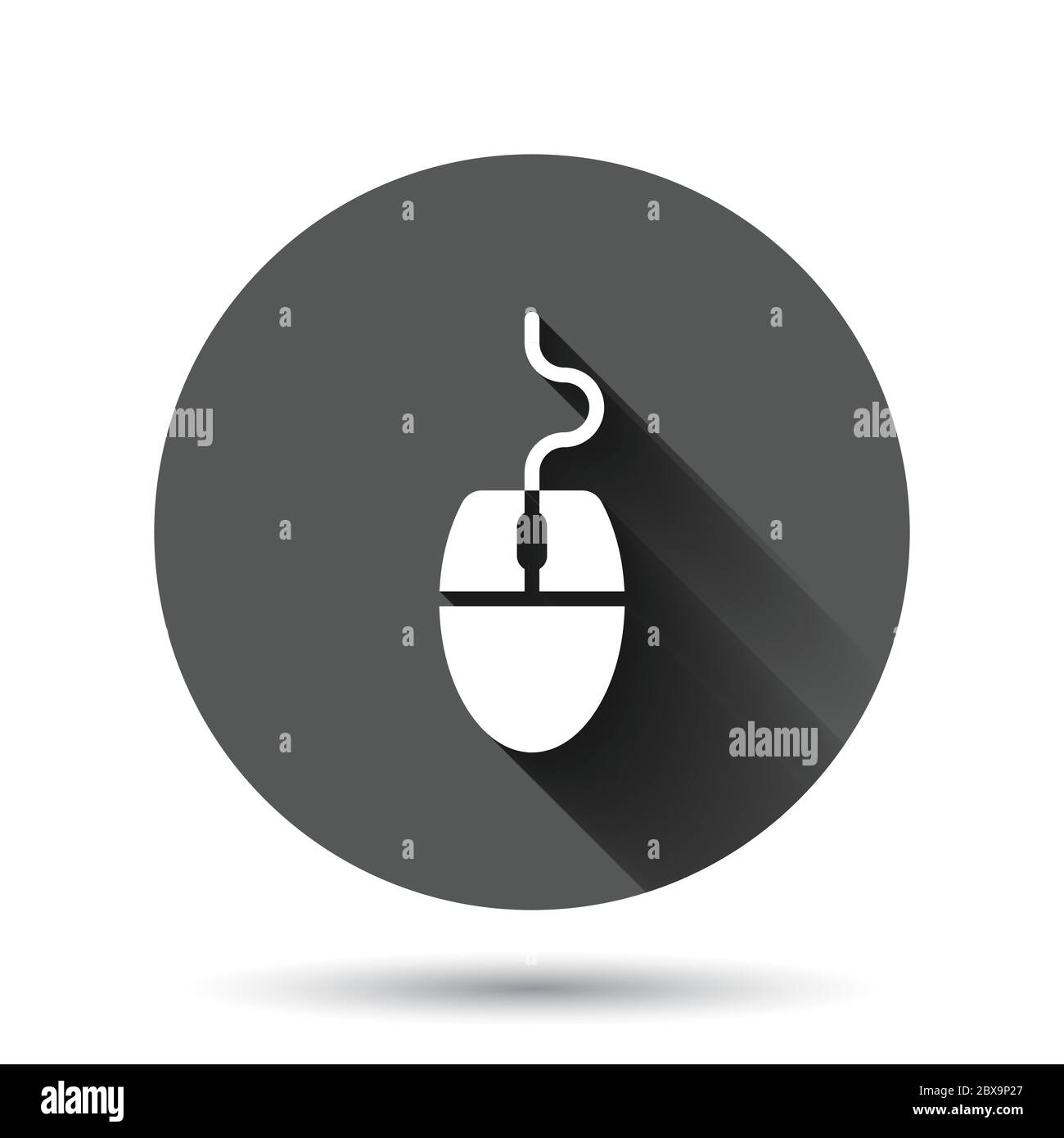 Computer mouse icon in flat style. Cursor vector illustration on black ...