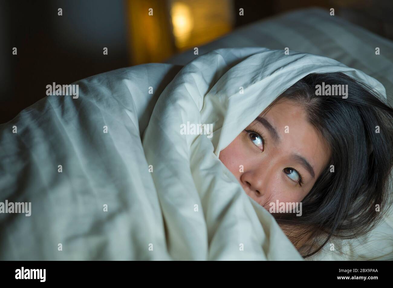 Girl Scared Dark Bed High Resolution Stock Photography and Images - Alamy