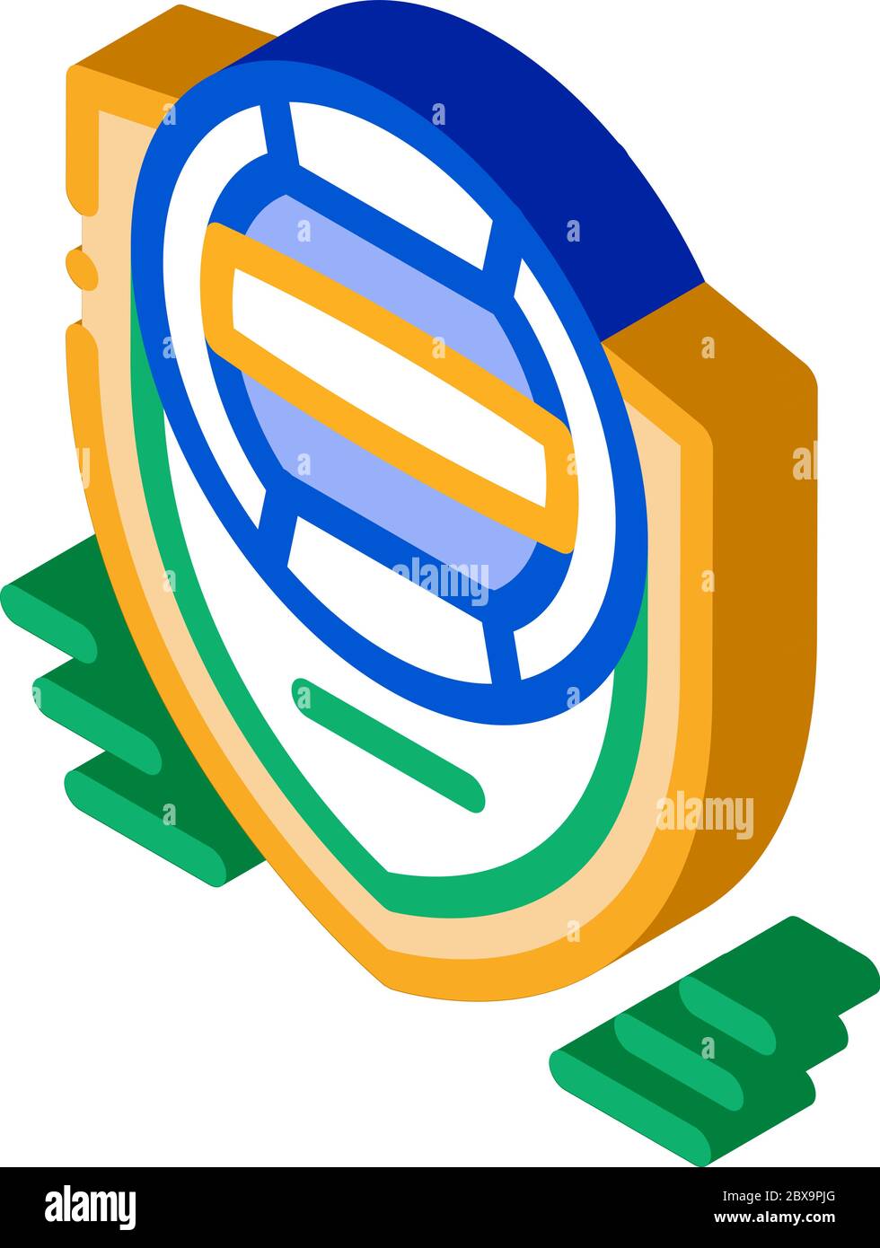 Volleyball Team Emblem isometric icon vector illustration Stock Vector ...