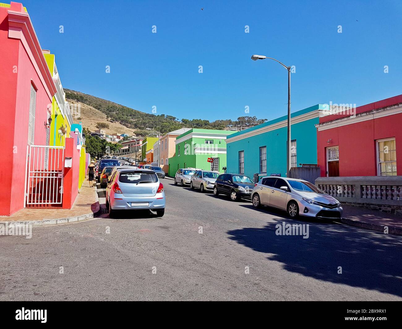 Many colorful houses, Bo Kaap district in Cape Town, South Africa Stock ...