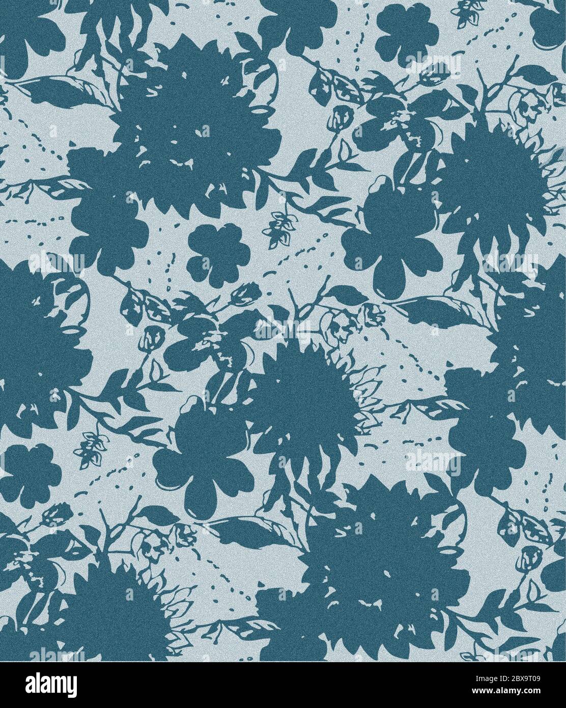 Seamless pattern with spring flowers and leaves. Hand drawn background ...