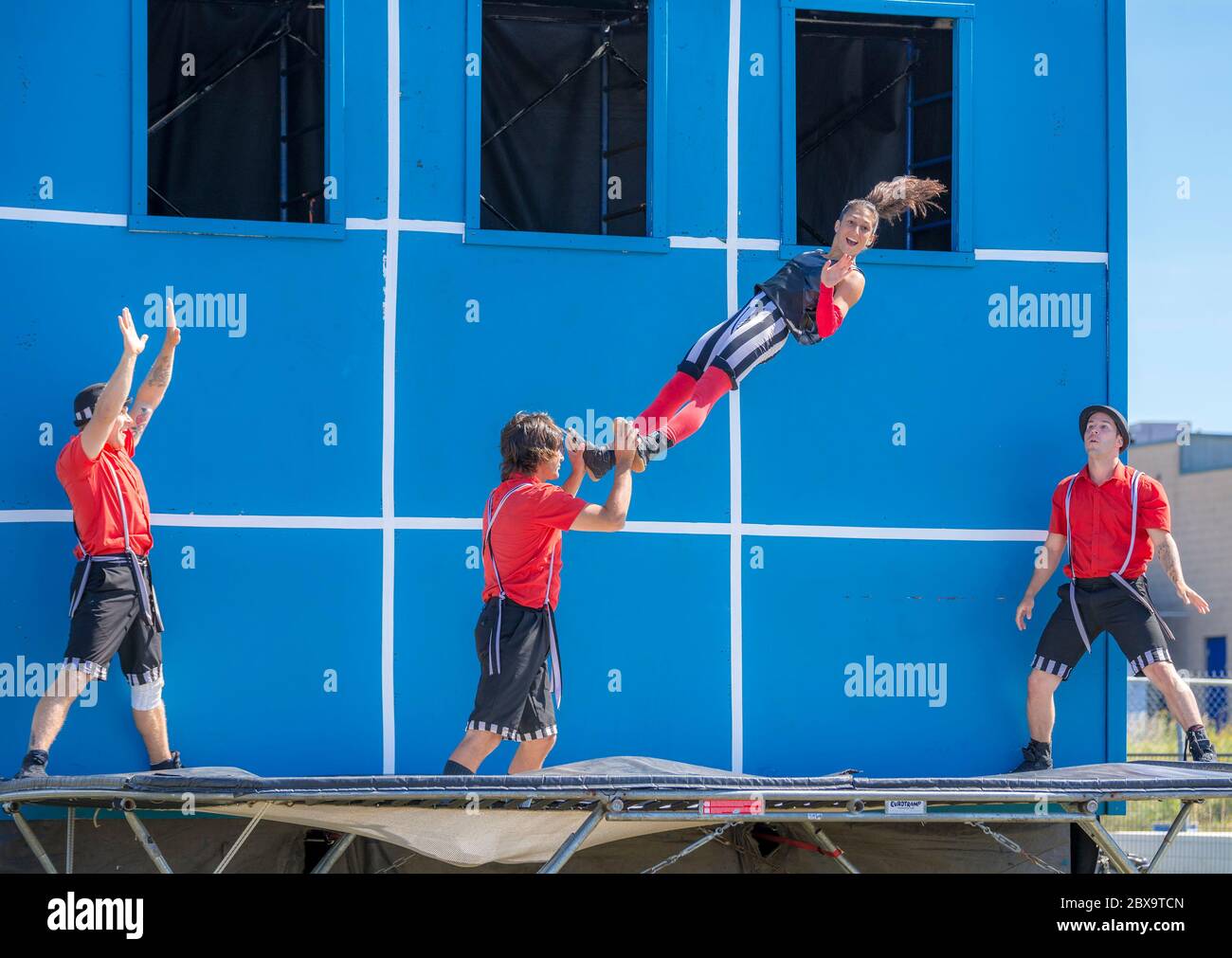 Gymnastics trampoline hi-res stock photography and images - Alamy