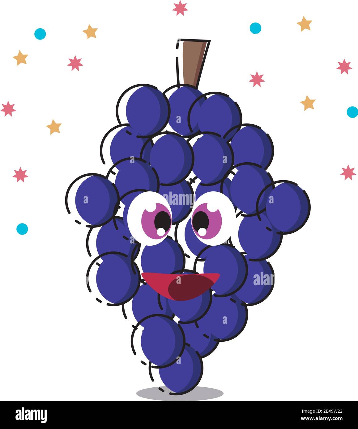 Cute Grape Fruit Stock Vector Image & Art - Alamy