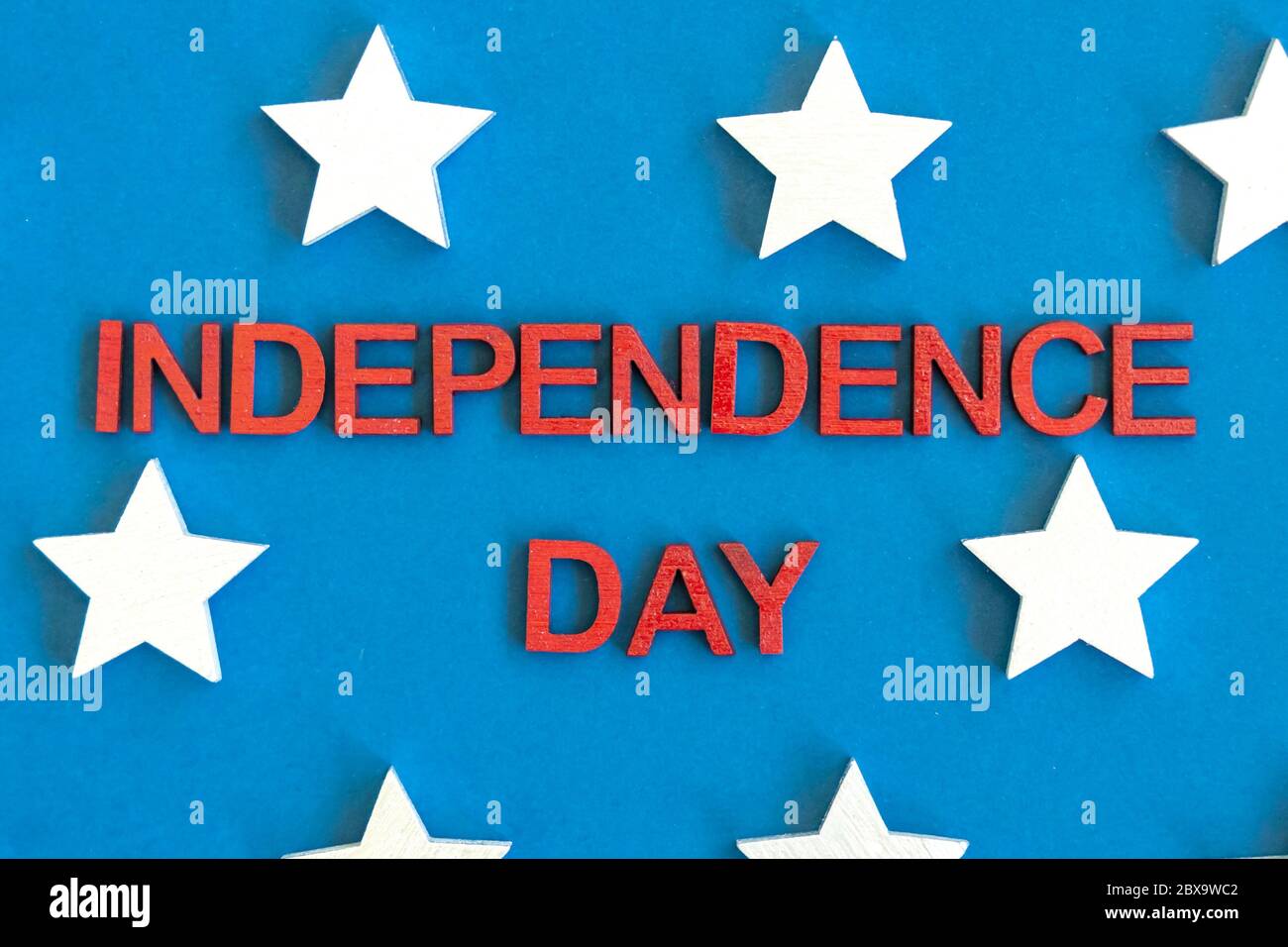 The words Independence Day wooden red letters hand painted for ...