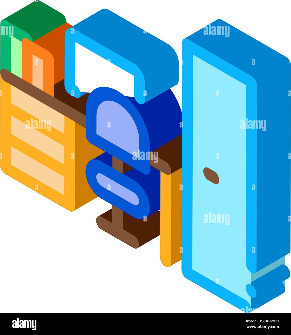 Workplace Rooms isometric icon vector illustration Stock Vector Image ...