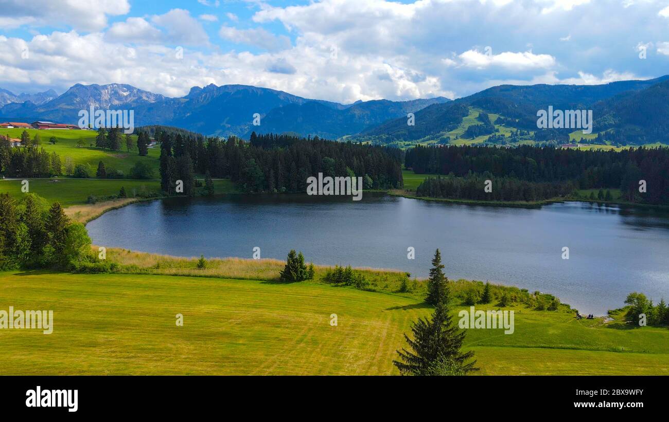 Wonderful Bavarian landscape in the German Alps - Allgau district Stock ...