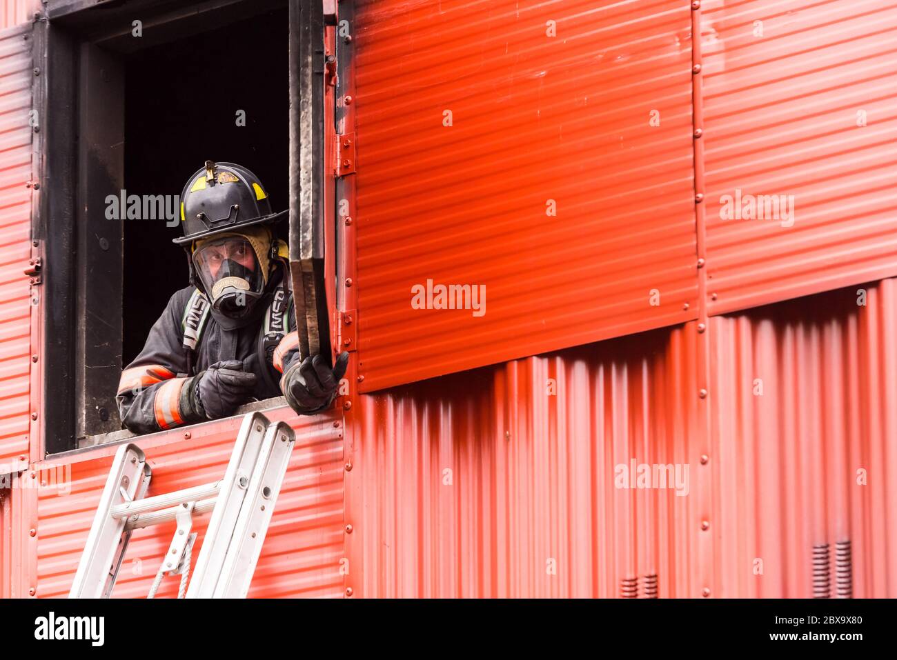 Firefighters training at the Worcester Fire Department Training Center ...