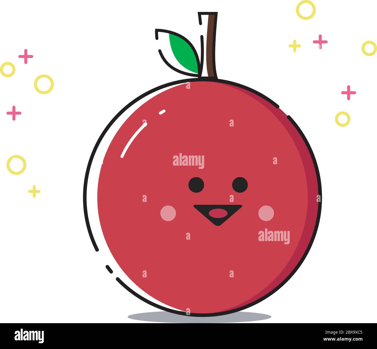Cute Apple Fruit Stock Vector Image & Art - Alamy