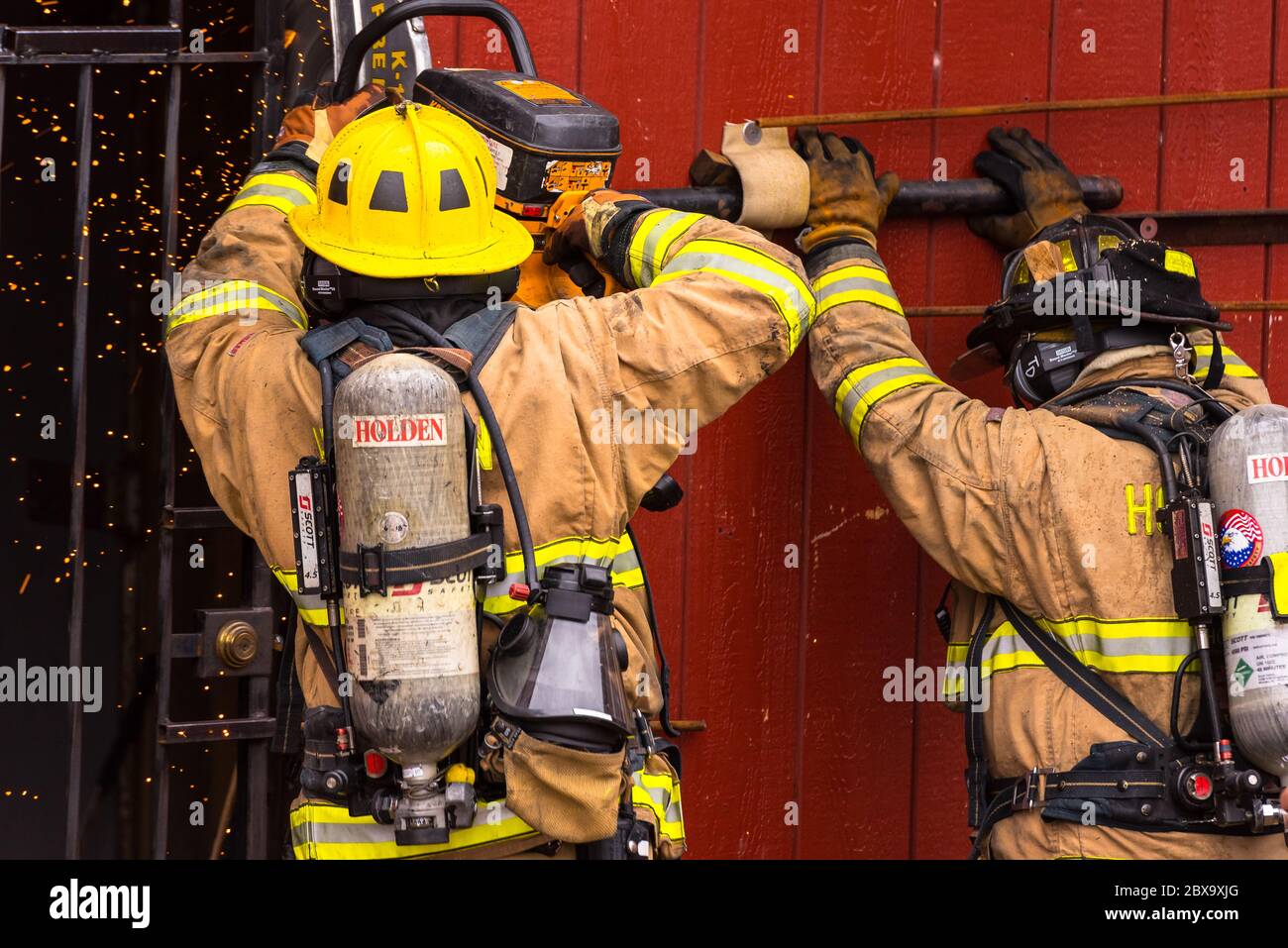 Firefighters training at the Worcester Fire Department Training Center ...