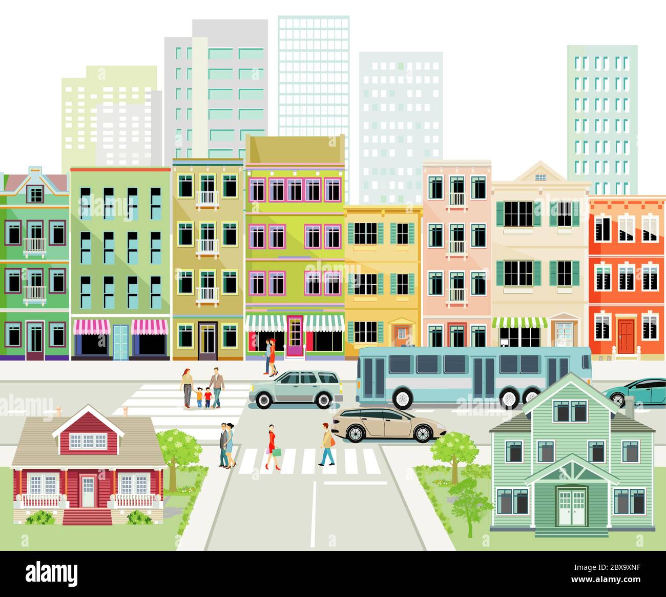 Pedestrian traffic on street Stock Vector Images - Alamy