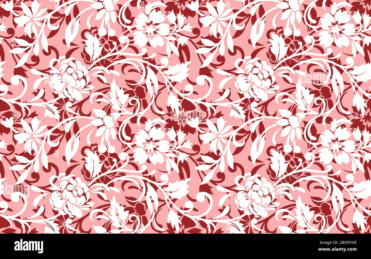 Renaissance Period Inspired Square Ornament Background Pattern. one ...