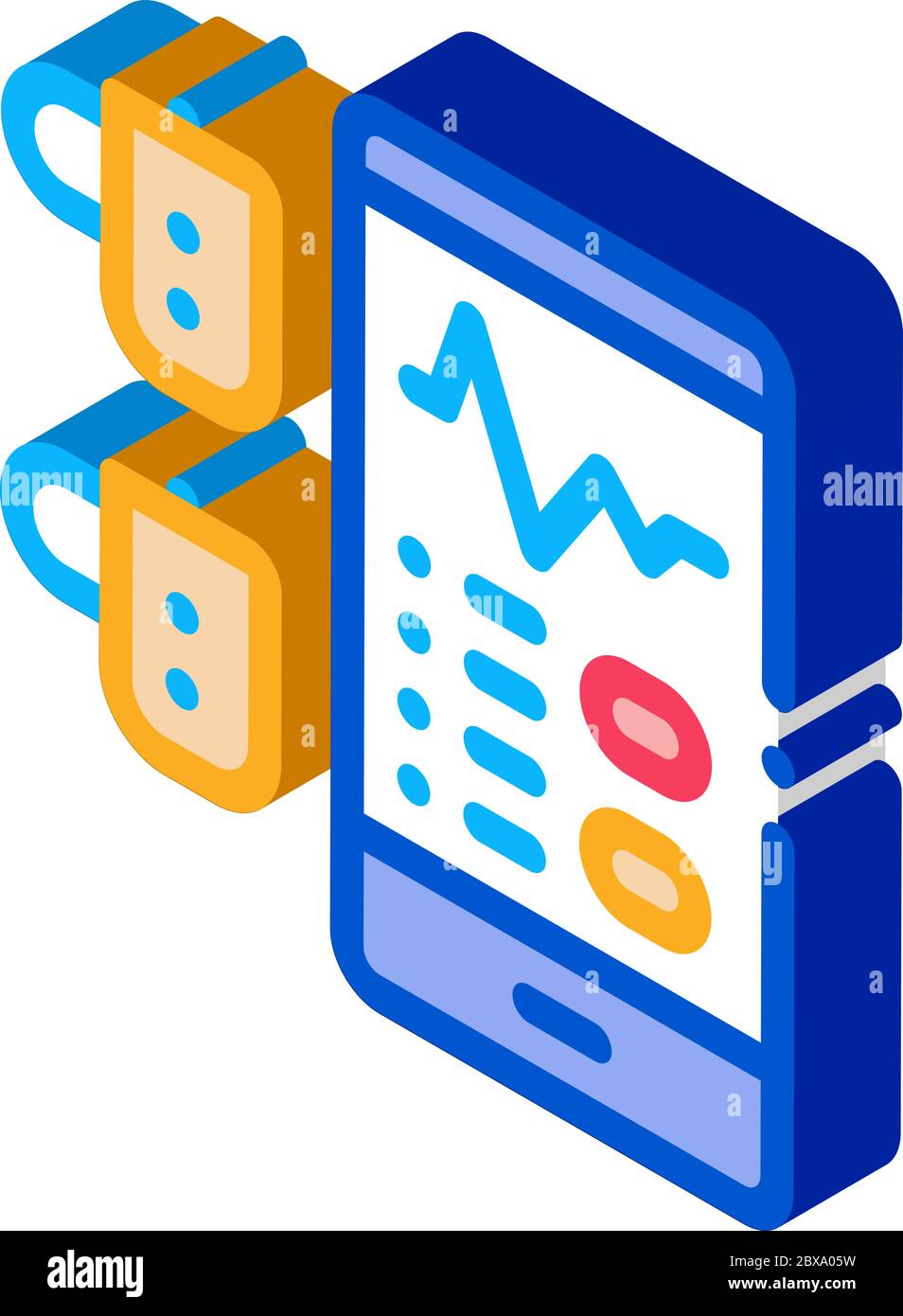 Monitoring Device Hearing isometric icon vector illustration Stock ...