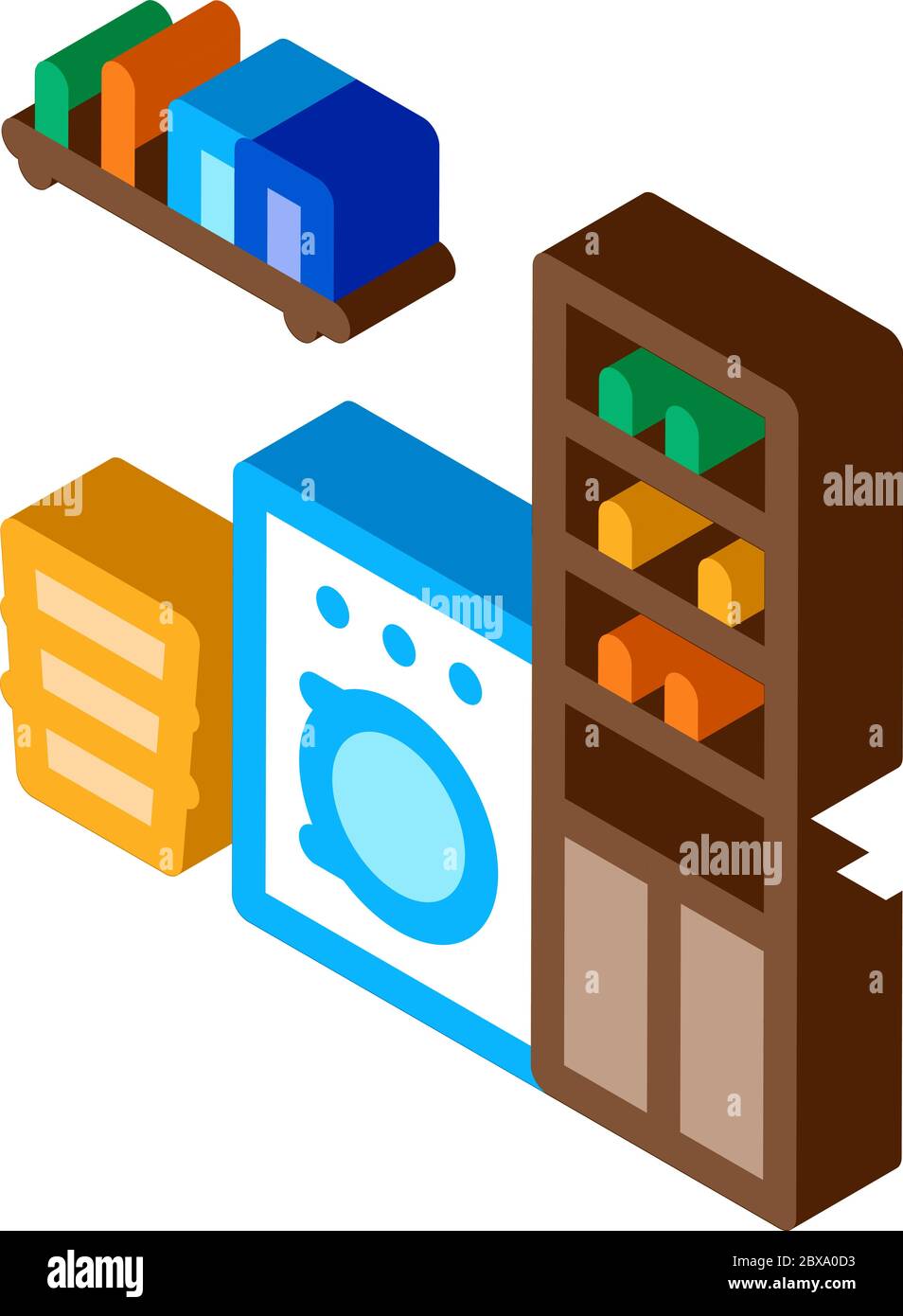 Laundry isometric icon vector illustration Stock Vector Image & Art - Alamy