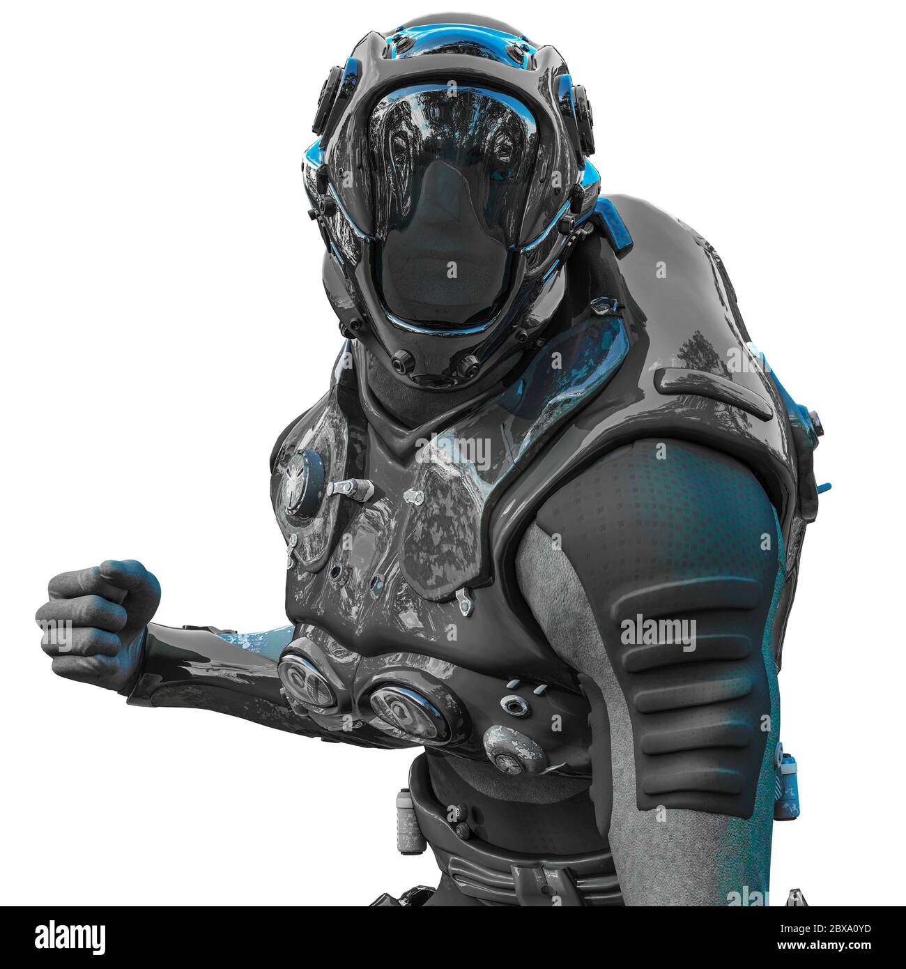 this is astronaut in green exo suit exploring arround. This girl will ...