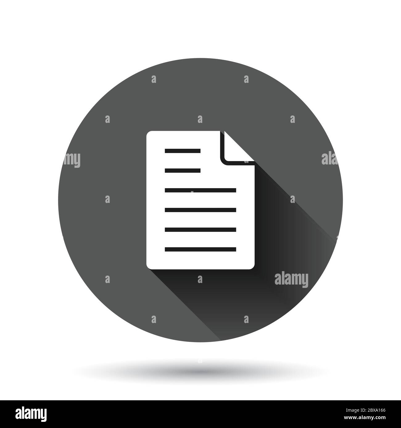 Document note icon in flat style. Paper sheet vector illustration on ...