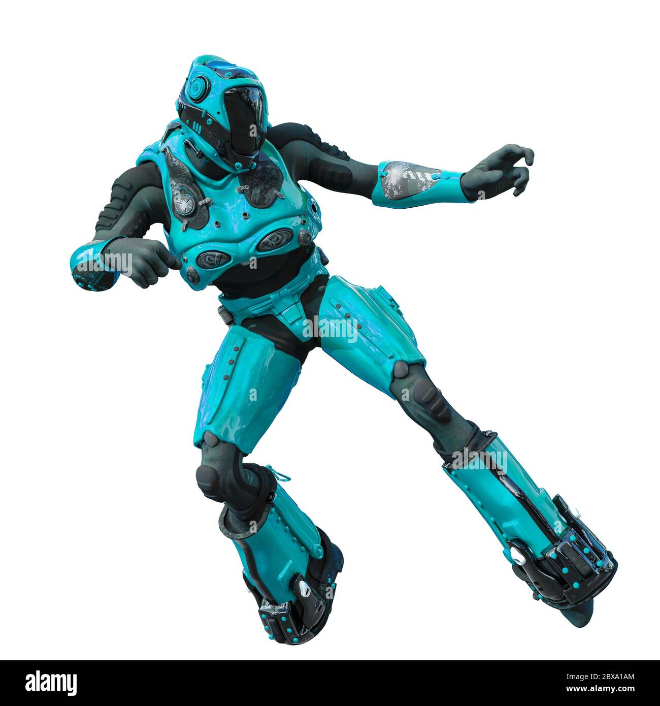 this is astronaut in green exo suit exploring arround. This girl will ...