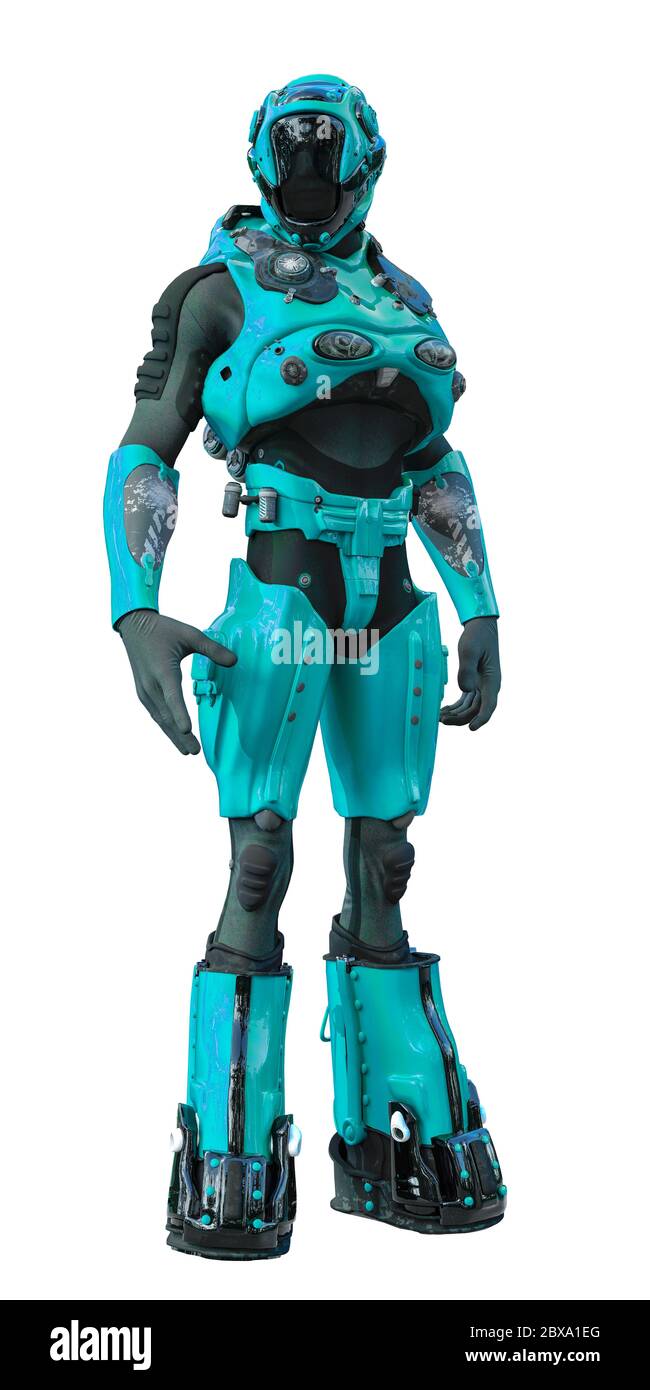 this is astronaut in green exo suit exploring arround. This girl will ...