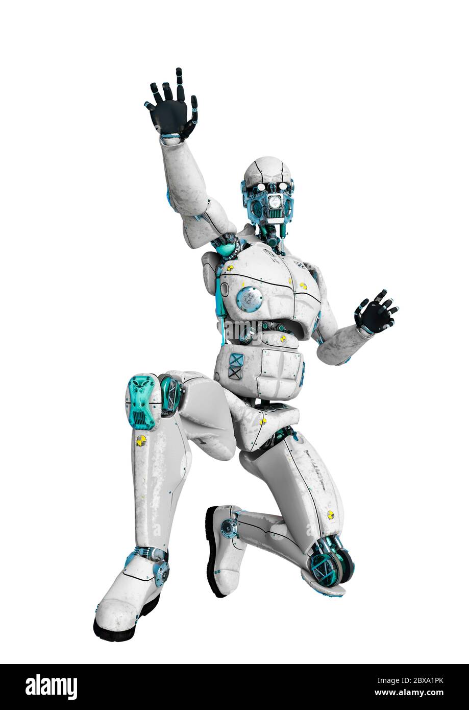 test machine is ready for action. This dummy test doll in clipping path ...