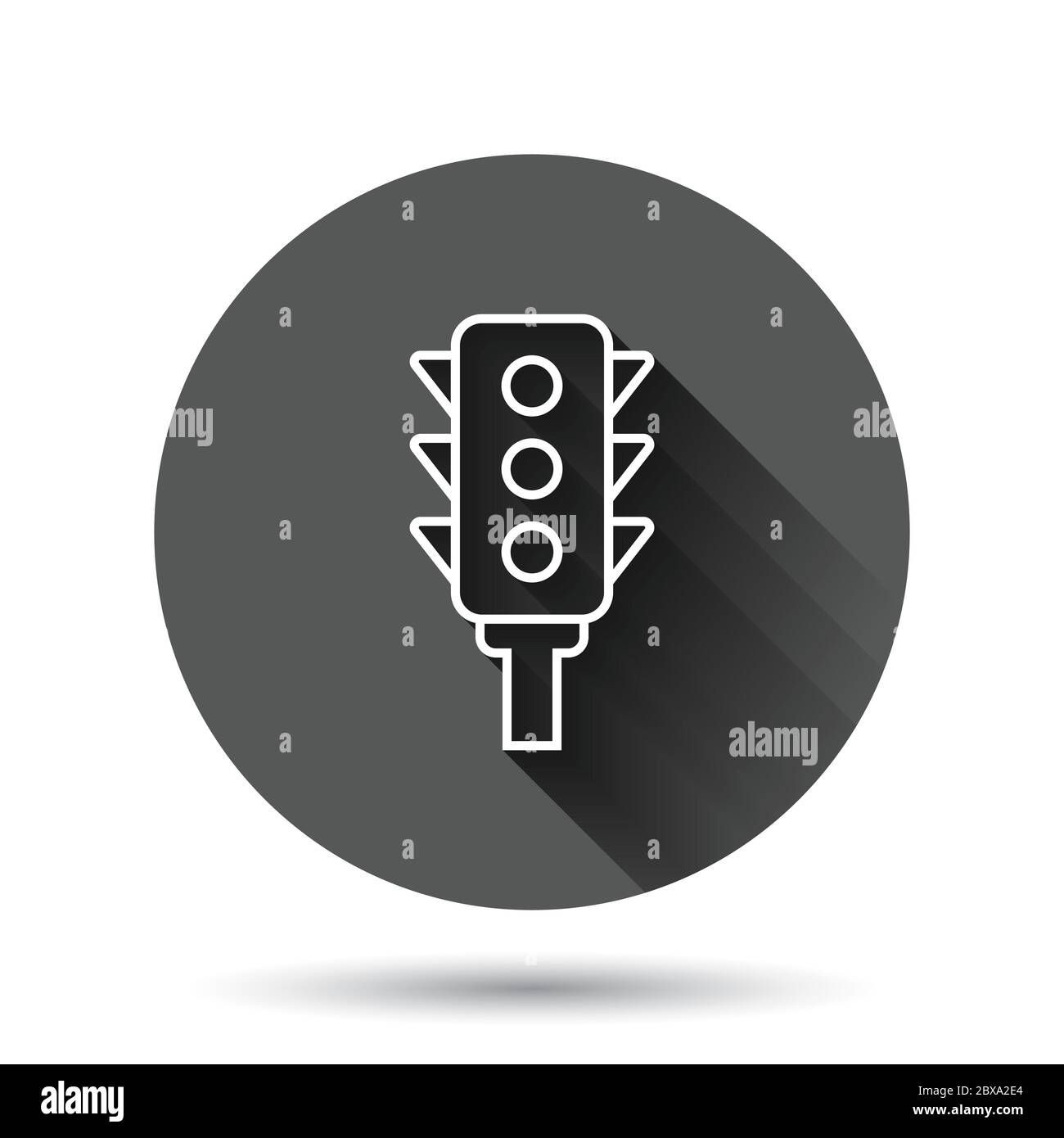 Semaphore icon in flat style. Traffic light vector illustration on ...