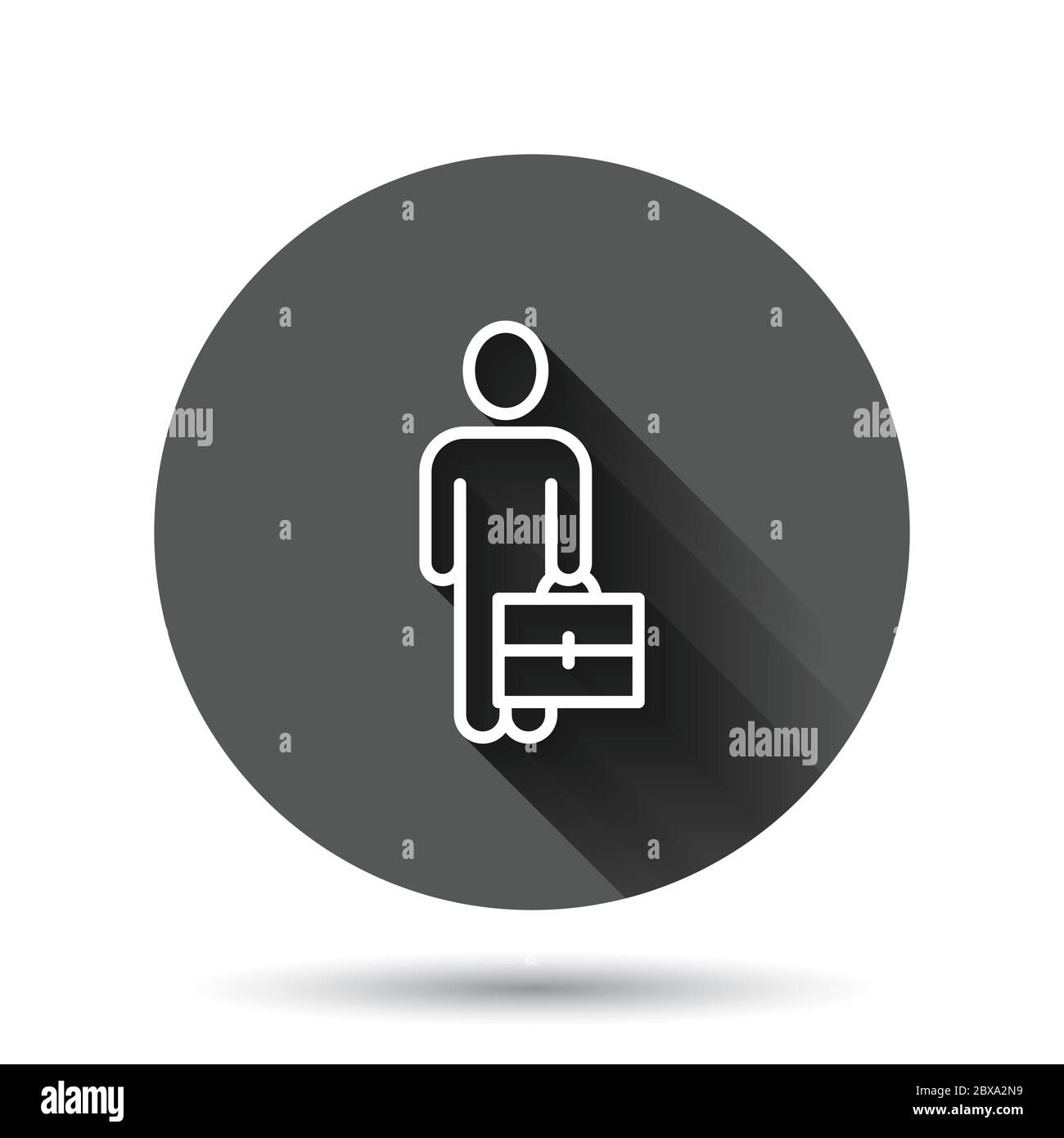 Businessman with briefcase icon in flat style. People manager vector ...
