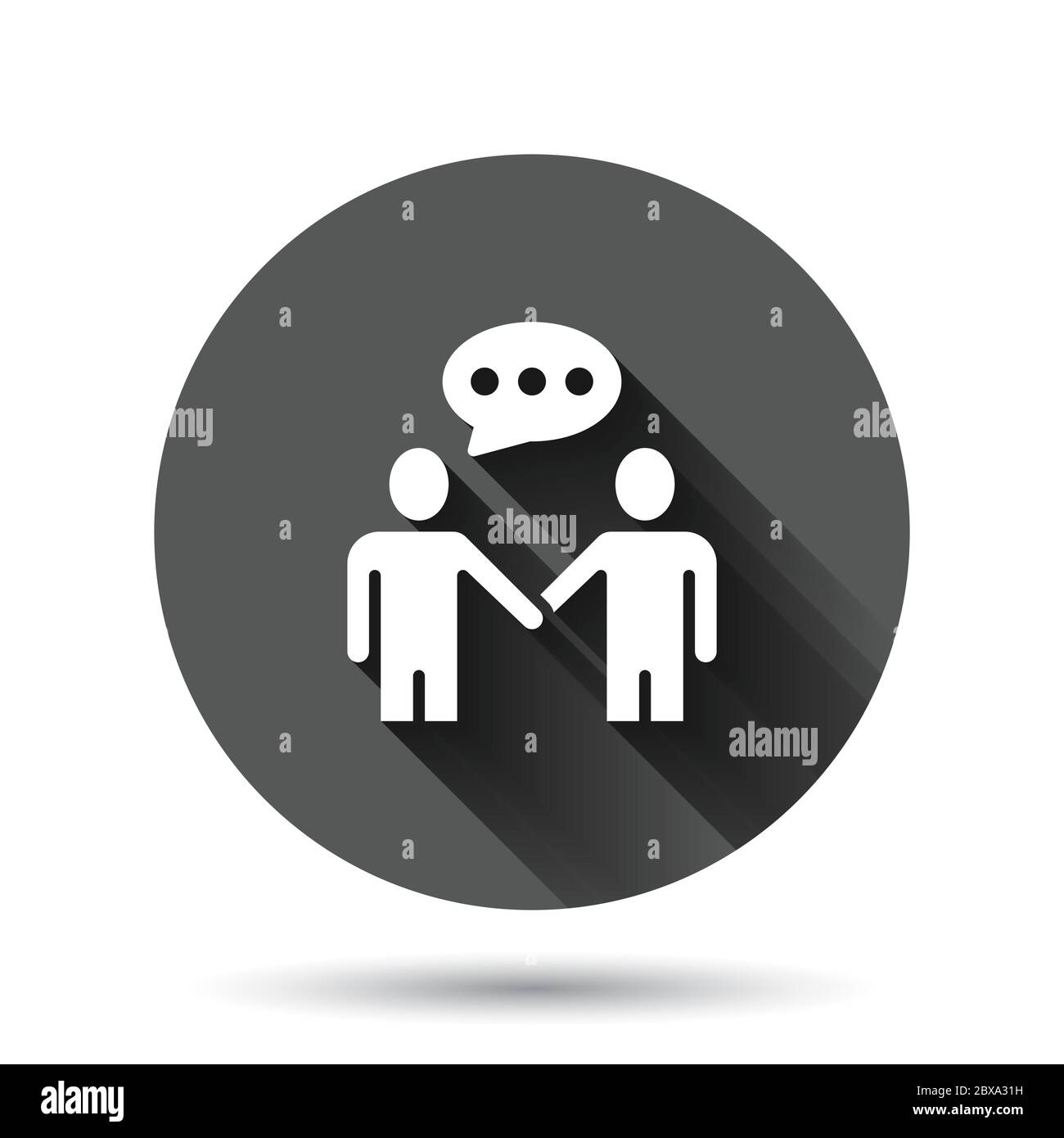 Greetings gesture icon in flat style. People handshake vector ...