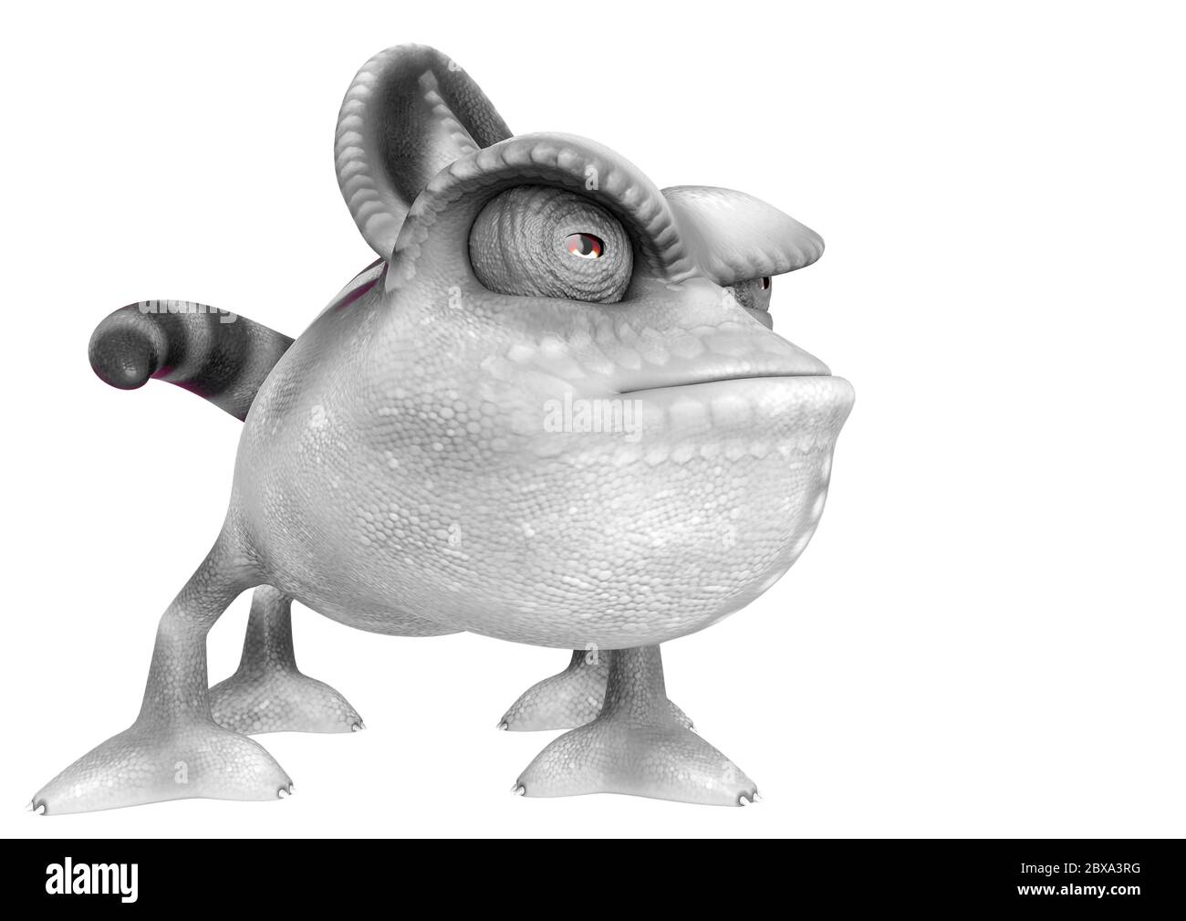 chameleon cartoon is so mean in a white background side view. This ...