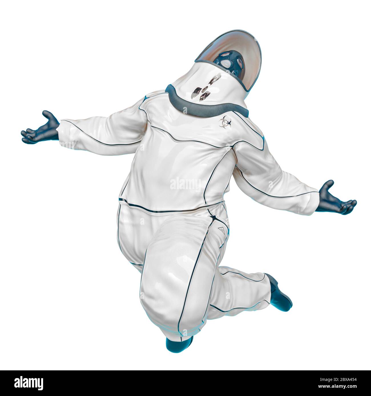 bio hazard man explosion in a white background. This biohazard in ...