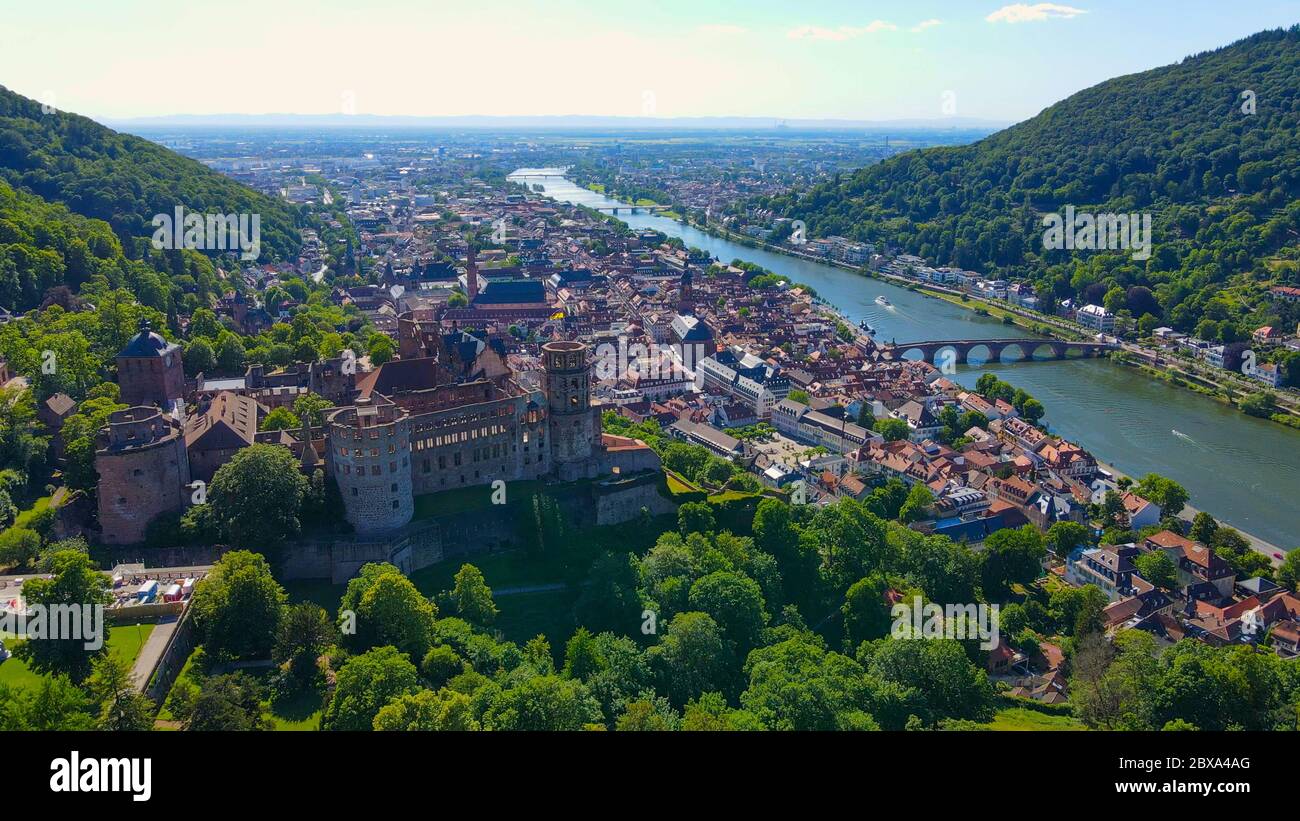 Aerial view over the famous city of Heidelberg Germany Stock Photo - Alamy